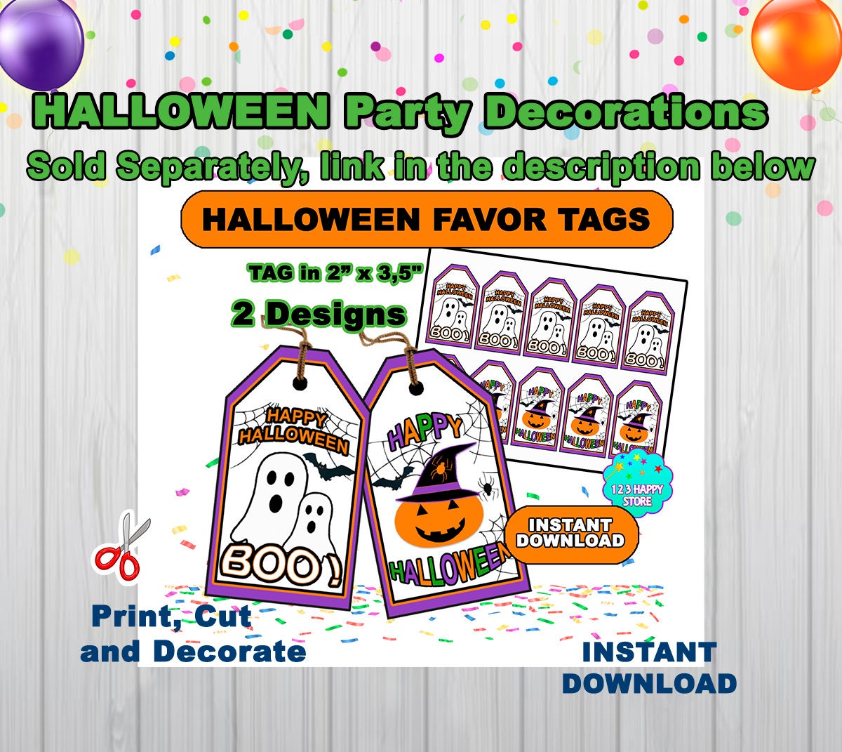 Halloween Treat Bags Topper, Instant Download, Halloween Printable - Etsy