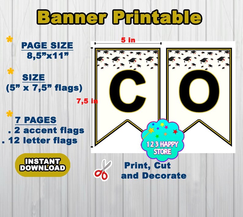 Graduation Banner, Congrats Grad Banner, Graduation Printable Banner ...