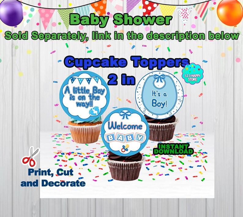 Baby Shower Banner Printable, Welcome Baby Boy Banner, Instant Download ...