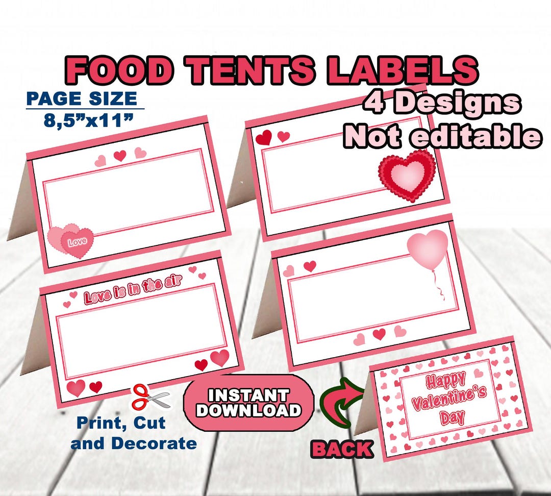 Valentine Food Labels, Instant Download, Valentine Labels Printable ...