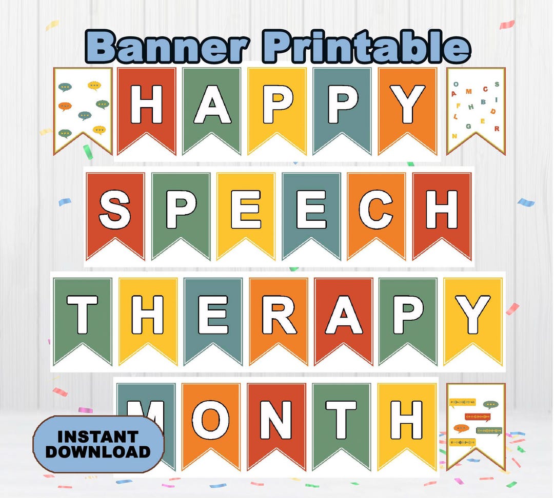 Happy Speech Therapy Month Banner Printable, Instant Download - Etsy