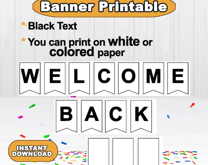 Welcome Back Crayon Design Printable Banner - Back to School - Instant ...
