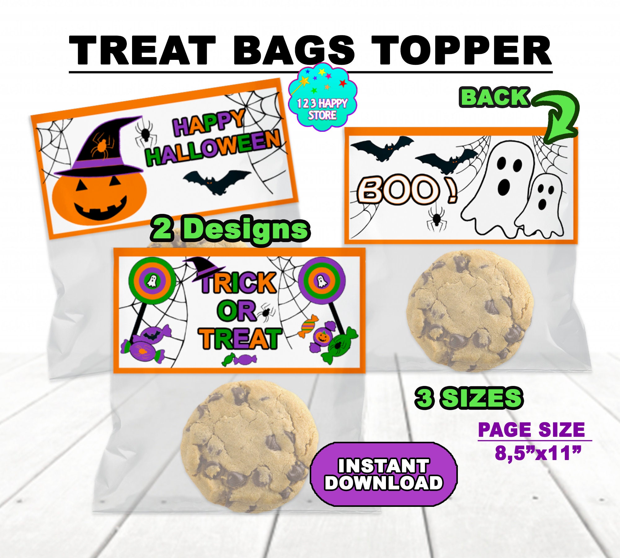 Halloween Treat Bags Topper, Instant Download, Halloween Printable - Etsy
