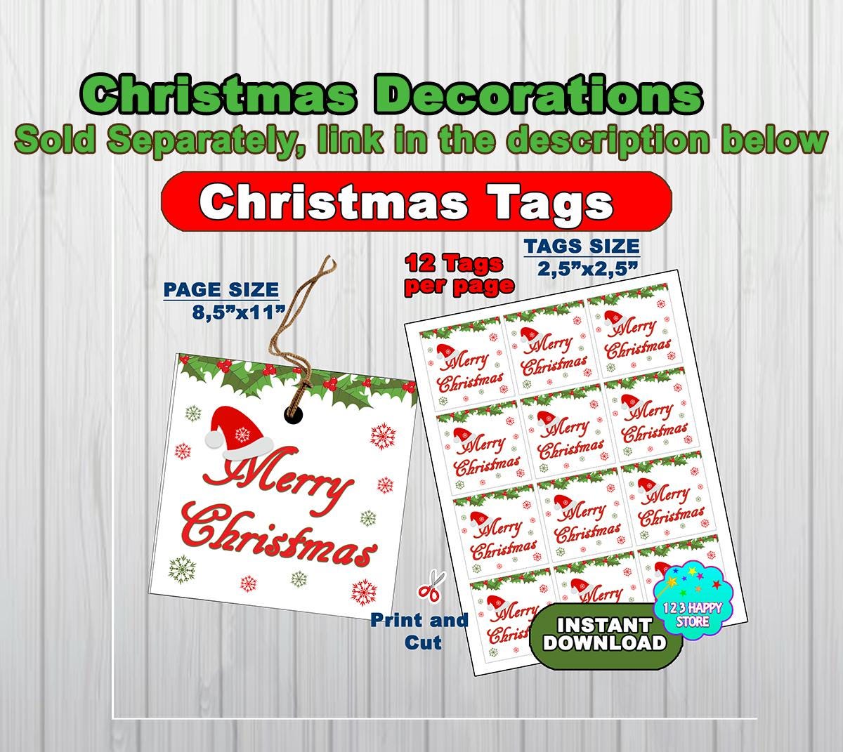 Christmas Treat Bags Topper, Christmas Candy Bag Topper, Christmas ...