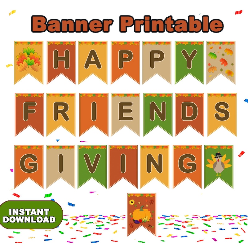 Friendsgiving Flag Banner - Etsy UK