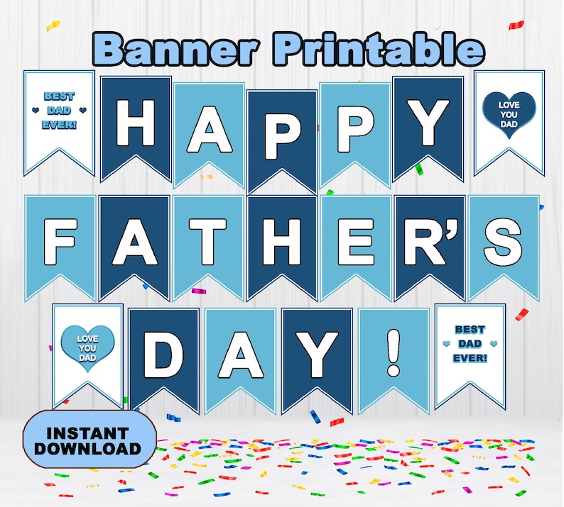 Happy Father's Day Banner, Happy Fathers Banner, Father's Printable ...