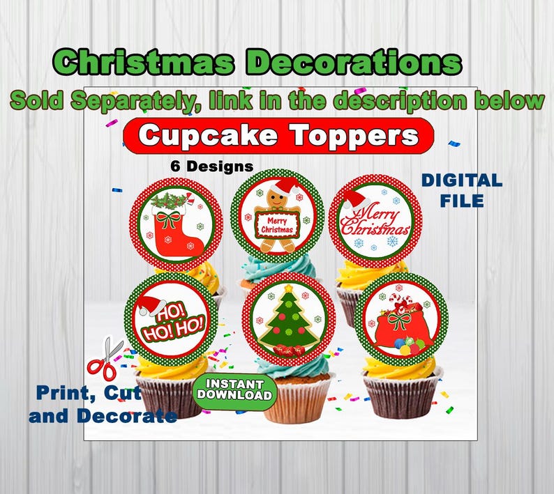 Christmas PYO Bag Topper, Paint Your Own Cookie Bag Topper, Christmas ...