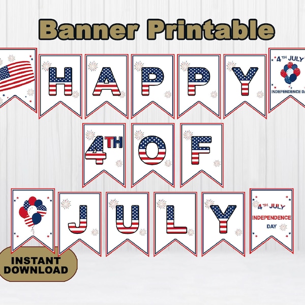 4th of July Bunting - Etsy