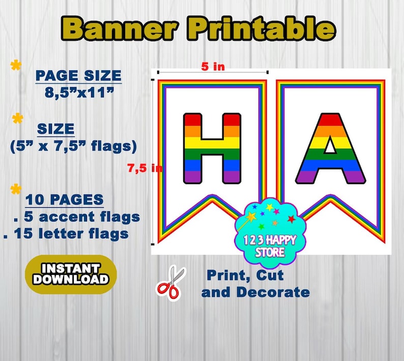 Pride Banner Printable, Happy Pride Month Banner, Rainbow Pride Banner ...