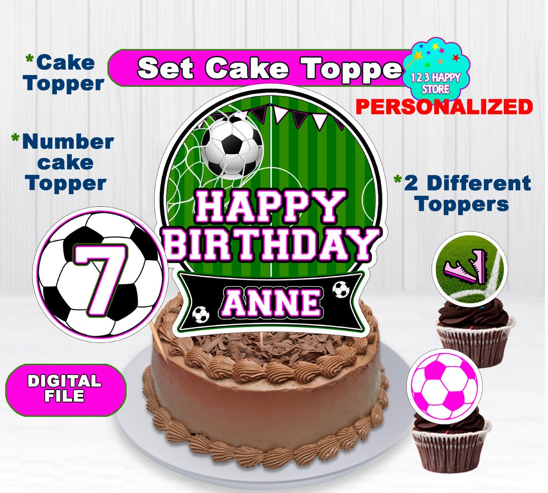 Girls Soccer Cake Topper Personalized, Girls Birthday Soccer, Women ...