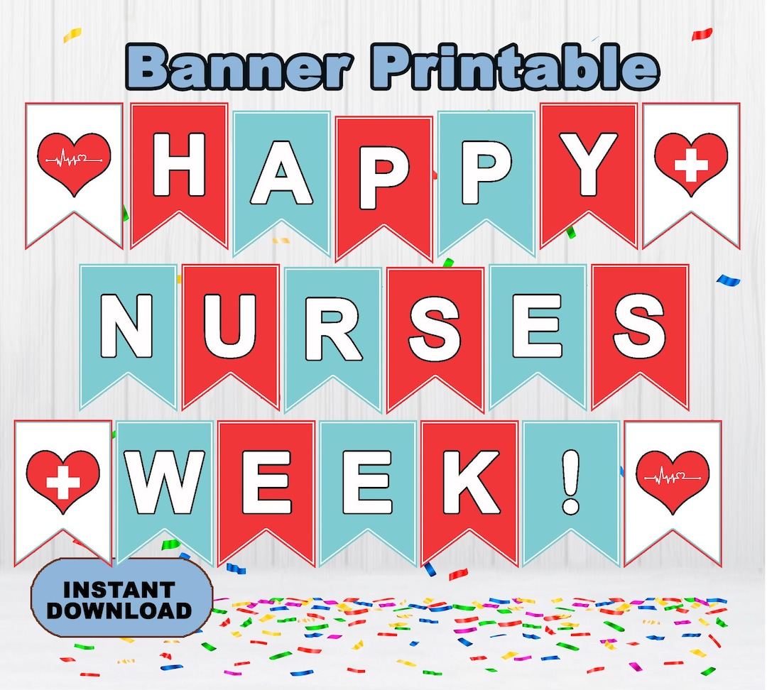 Happy Nurses Week Banner Printable, Instant Download - Etsy UK