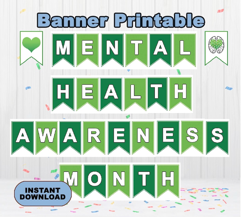 Mental Health Awareness Banner Printable, Mental Health Matters Banner ...