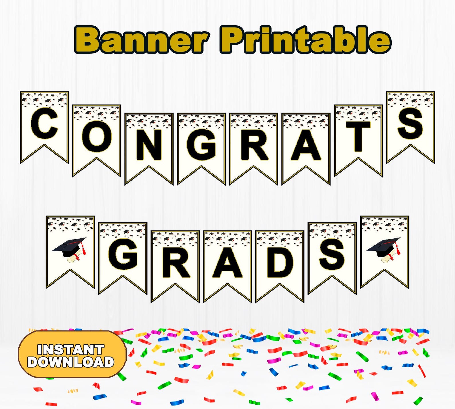 Graduation Banner, Congrats Grad Banner, Graduation Printable Banner ...
