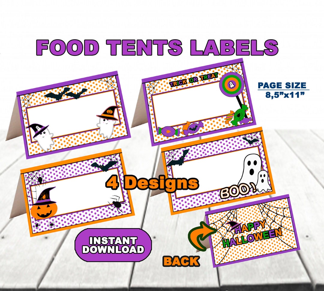 Halloween Food Labels, Instant Download, Halloween Labels Printable ...
