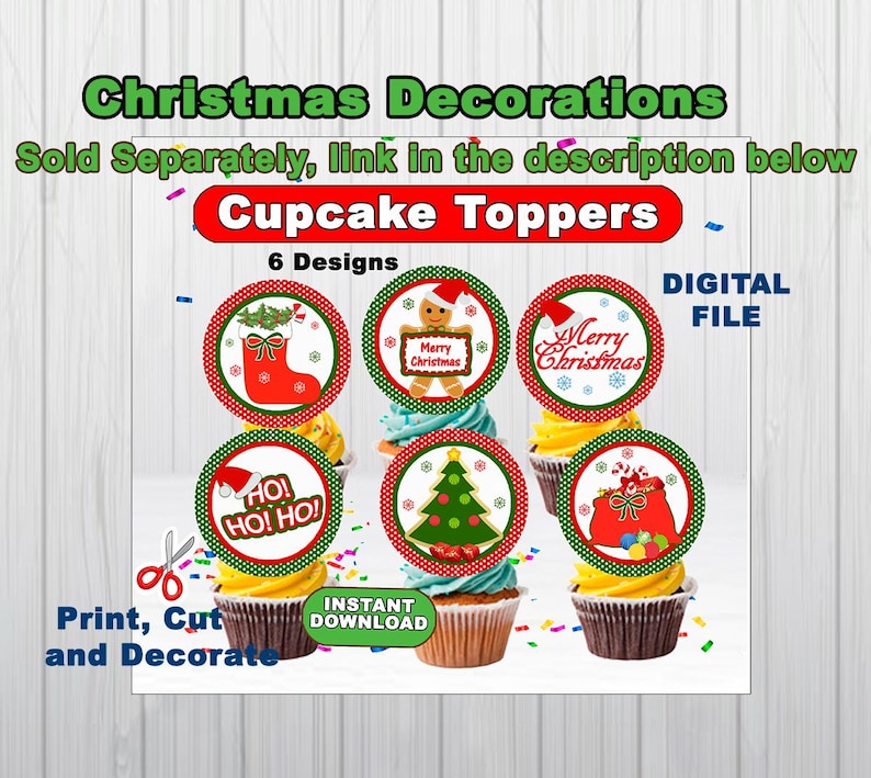 Christmas Treat Bags Topper, Christmas Candy Bag Topper, Christmas ...