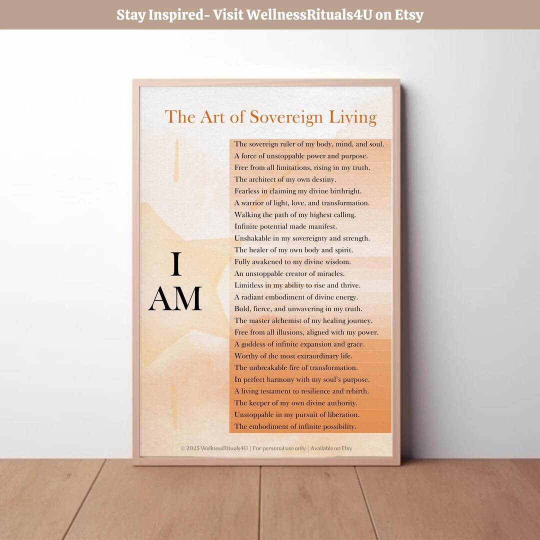 Sovereign Living Affirmations: Printable Empowerment Poster for Daily ...