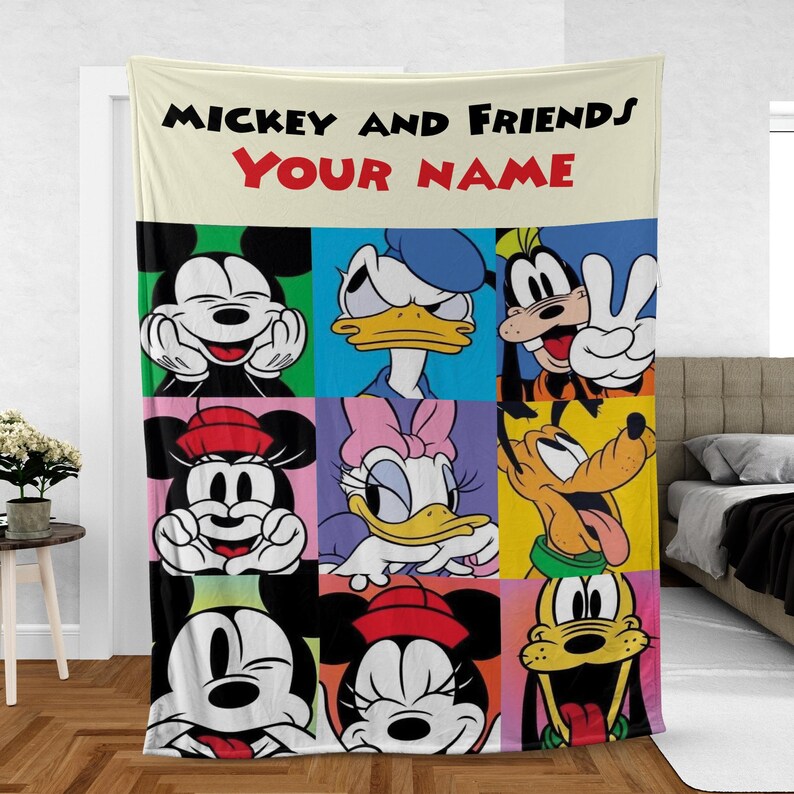Personalized Disney Characters Blanket, Mickey Mouse Blanket, Donal ...