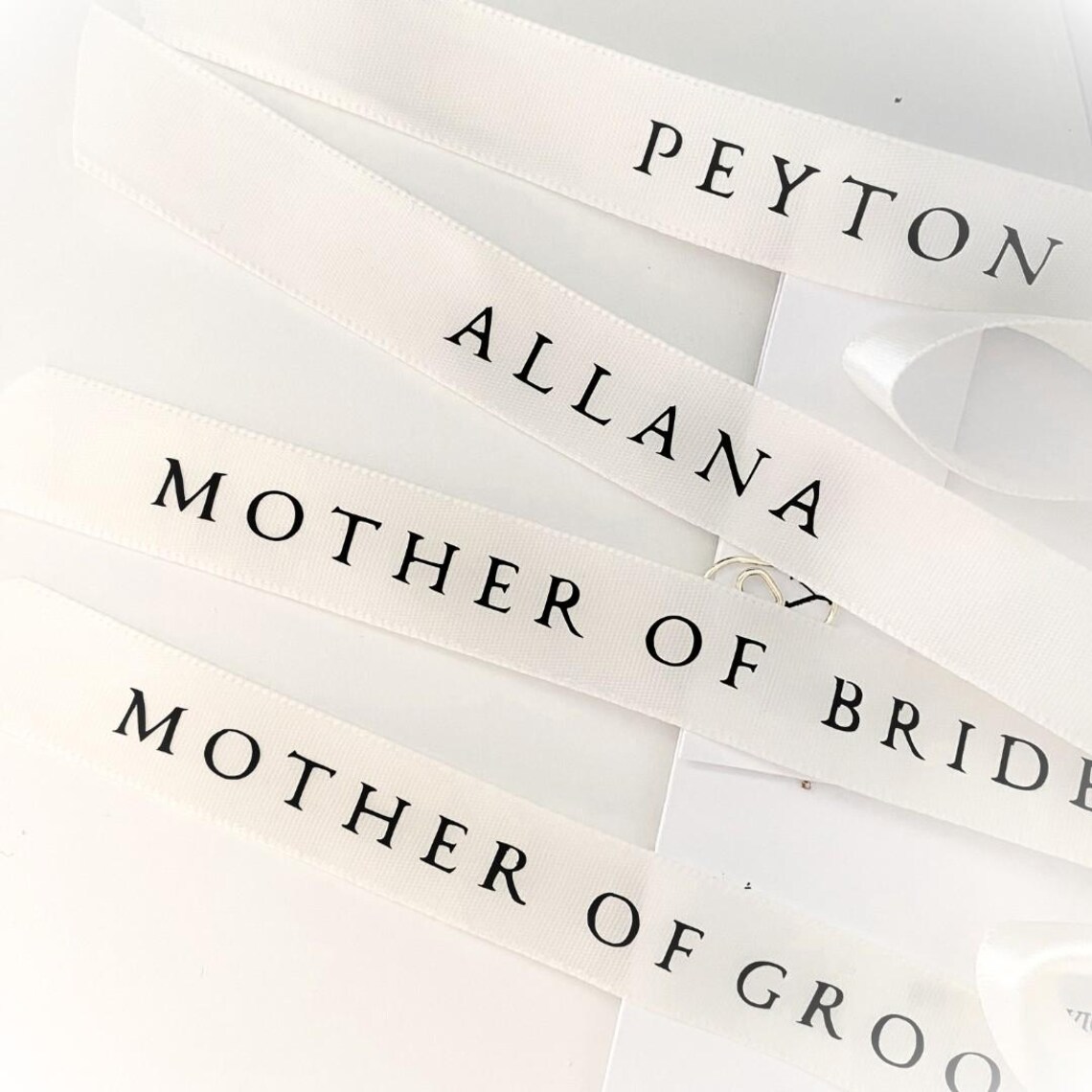 Personalized Ribbon Name Tags Custom Wedding Favors, Place Cards ...