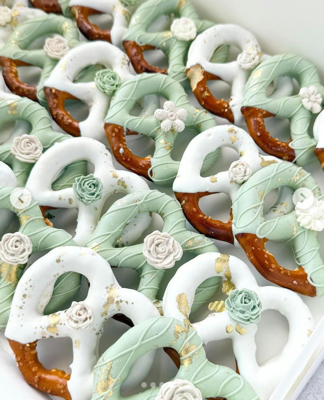 Sage Green, White, and Gold Treat Package With 2 Dozen Royal Icing ...