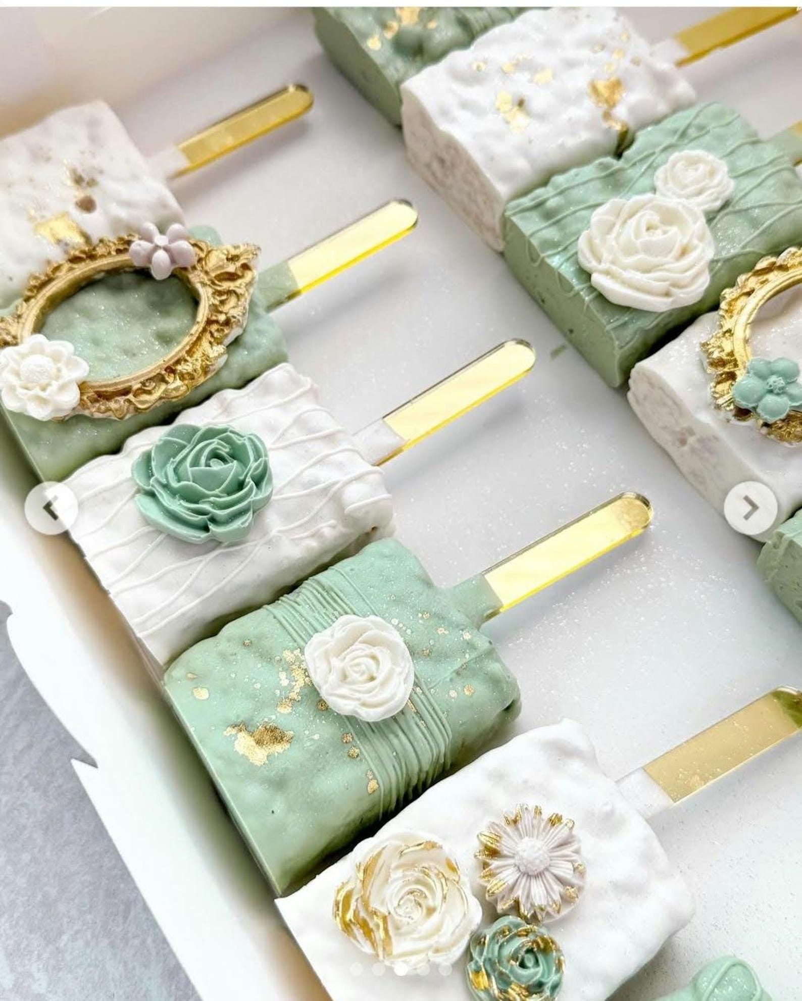 Sage Green, White, and Gold Treat Package With 2 Dozen Royal Icing ...