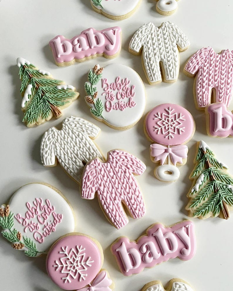 Baby It’s Cold Outside Cookies • Winter Baby Shower Cookies • Royal ...