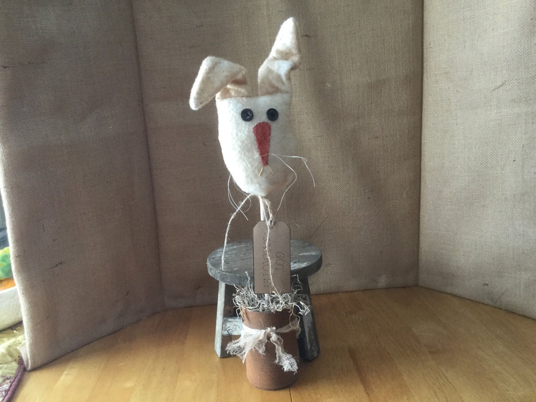 PRIMITIVE, FOLKART BUNNY, Rabbit, Easter, Spring Decor Shelf Sitter - Etsy
