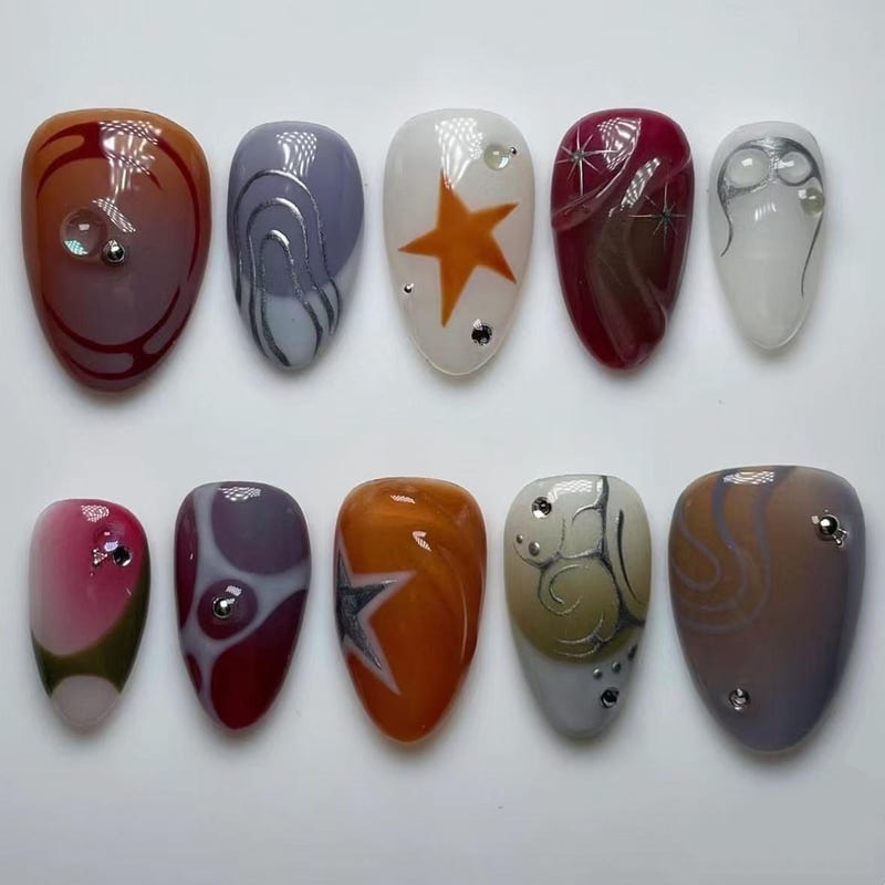 Custom Fake Nails - Etsy