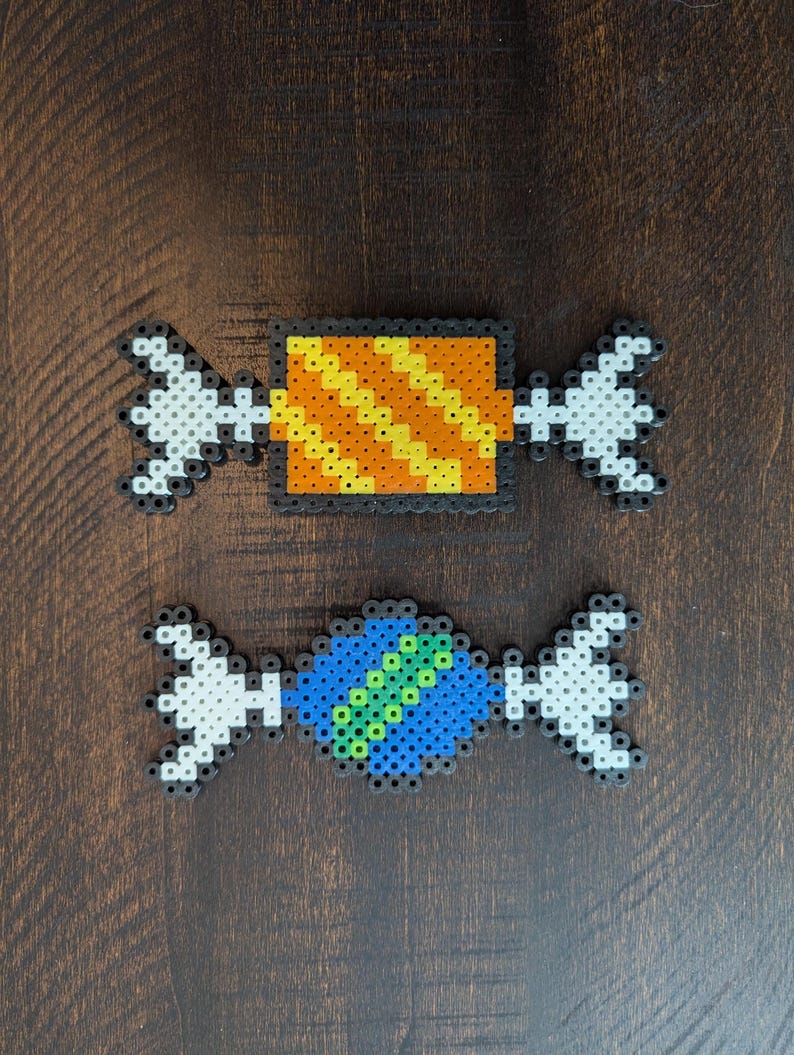 Wrapped Candy, Perler, Bead Art - Etsy