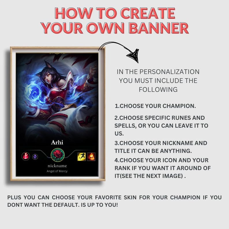 Custom League of Legends Digital Poster | Personalized Champion Art ...