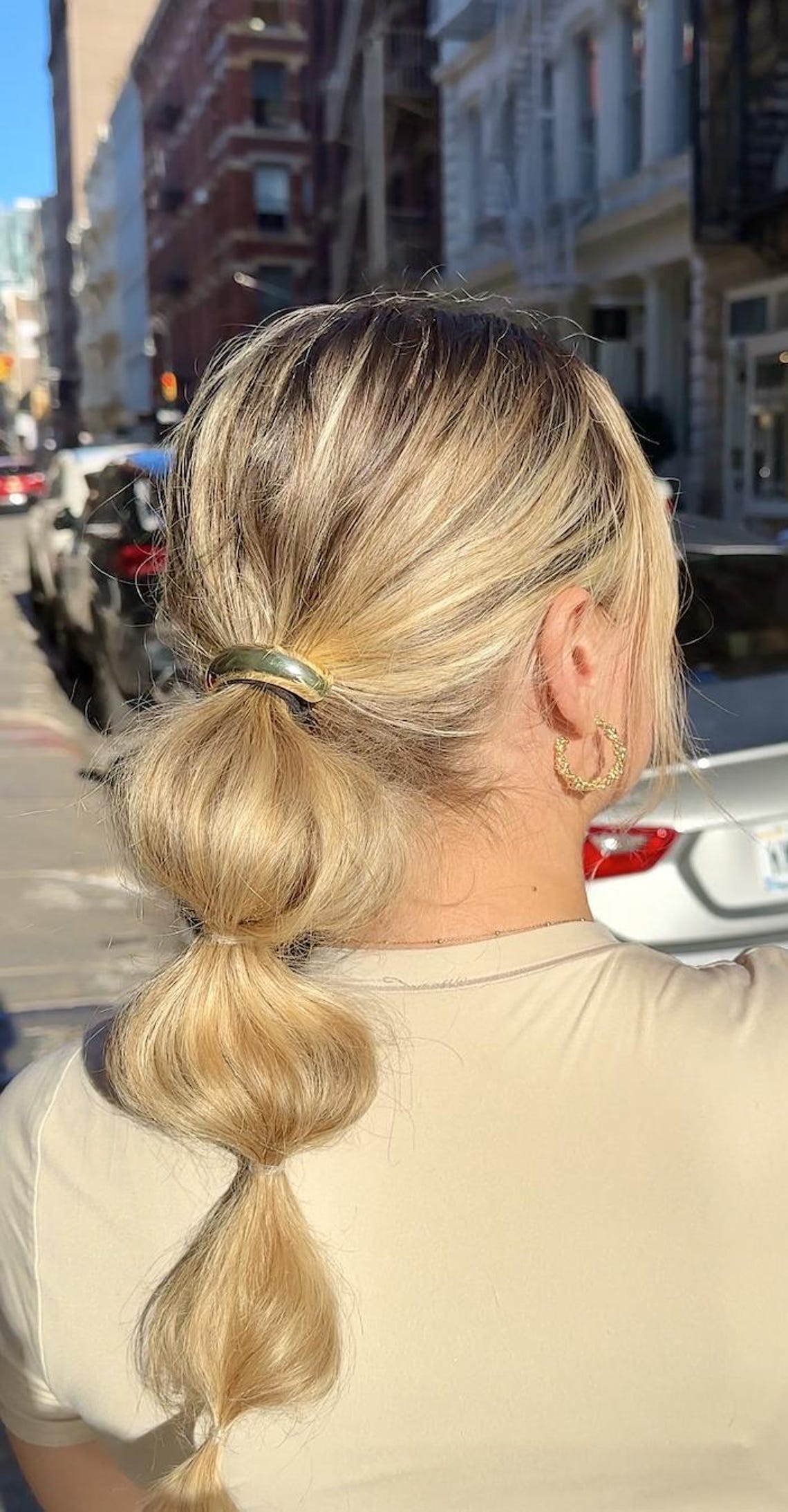 1 Piece Faux Gold Pony Hair Cuff With 6 Clear Elastic Bands to Complete ...
