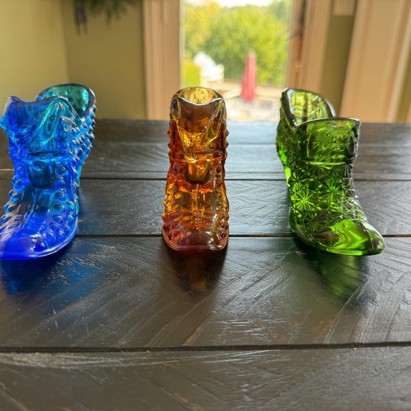 Fenton Glass Shoe - Etsy
