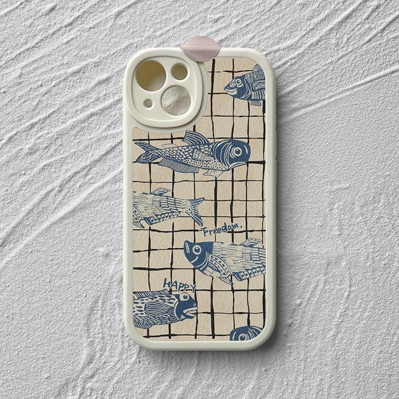 Japanese Style Freedom Fish Phone Case, Unisex Unique Fisherman ...