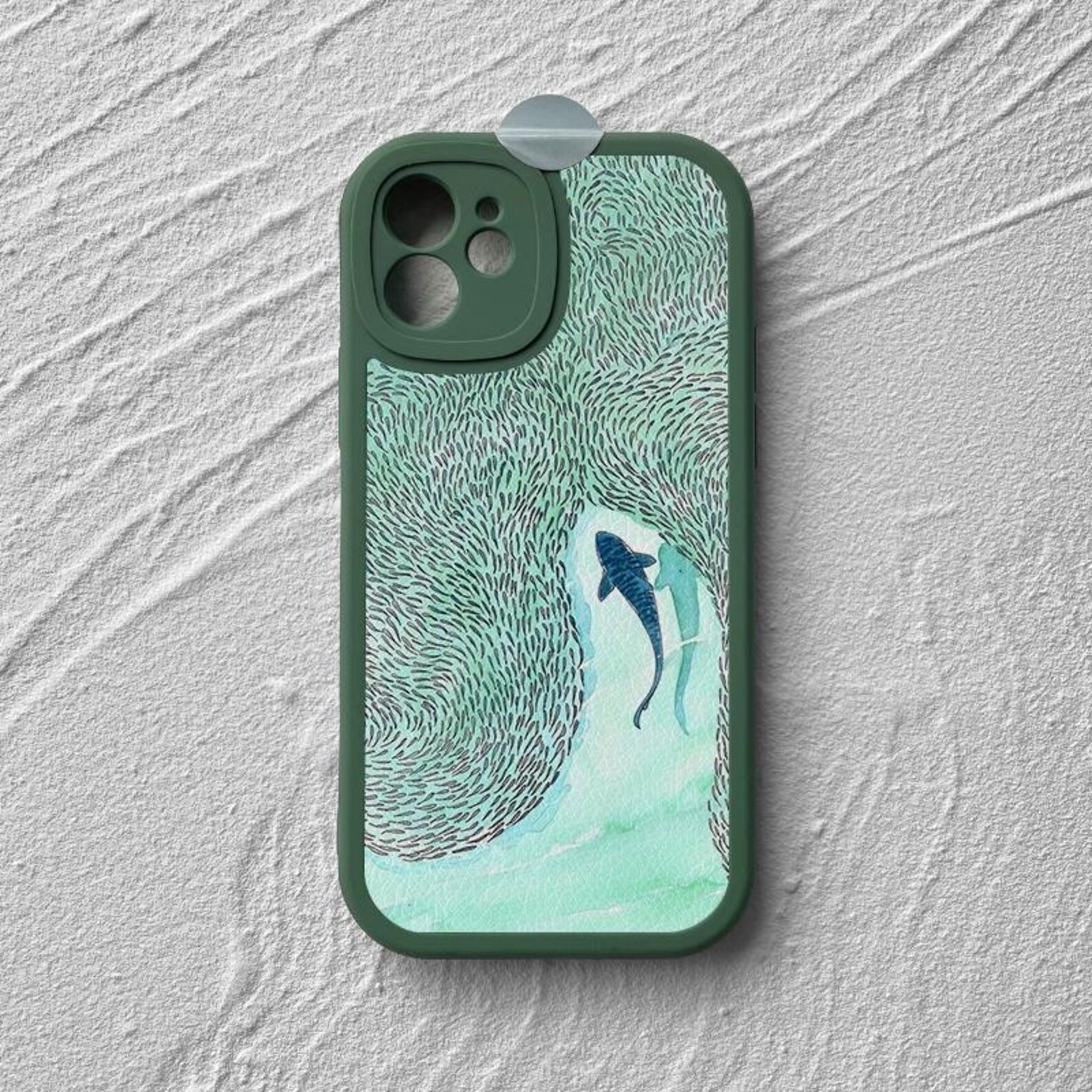 Aesthetic Shark Swimming Sea Phone Case for iPhone 16 15 14 13 12 11 ...