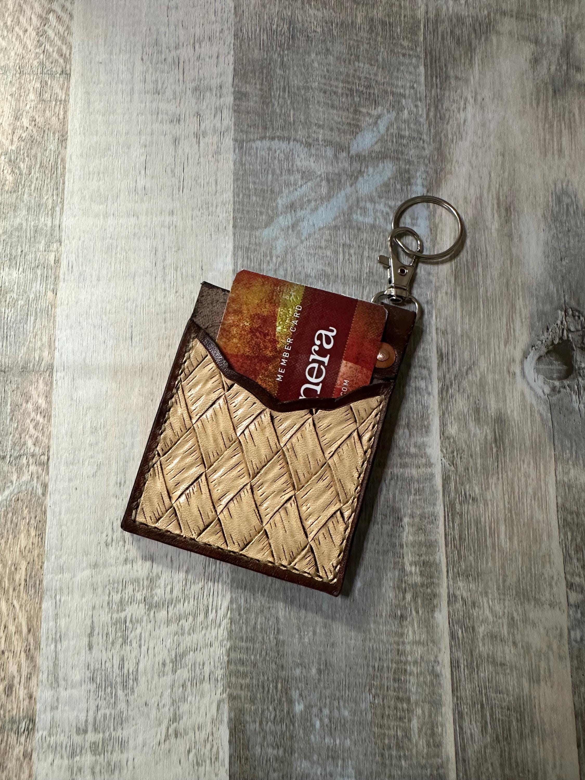 Handtooled Leather Keychain Card Holder - Etsy