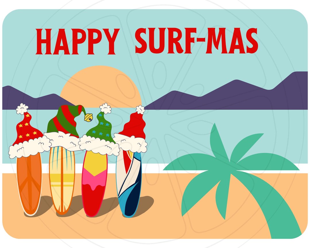 Happy Surfmas SVG Christmas Golfsurf, Surfboard Season, Christmas at ...