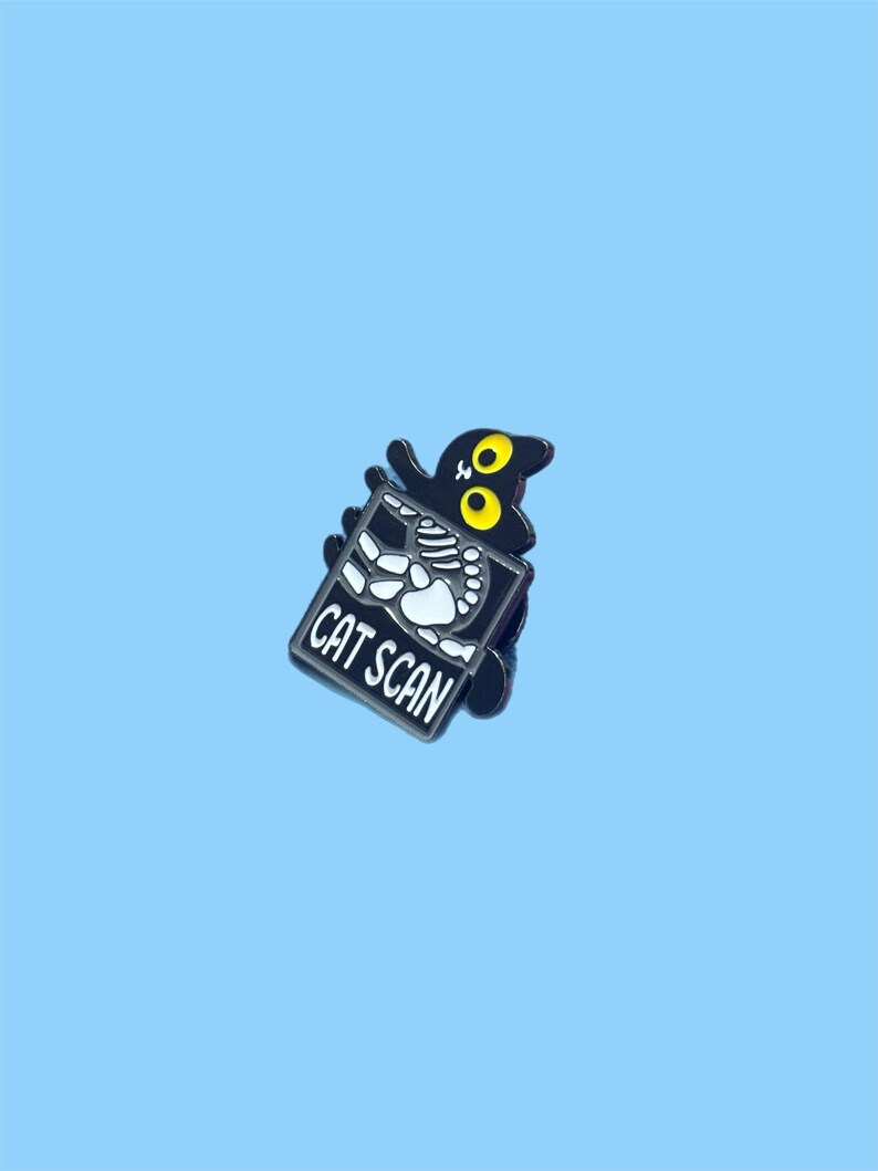Funny Enamel Pin, Cat Scan Xray Pin, Cute Cat Pun Badge, Vet Tech Gift ...