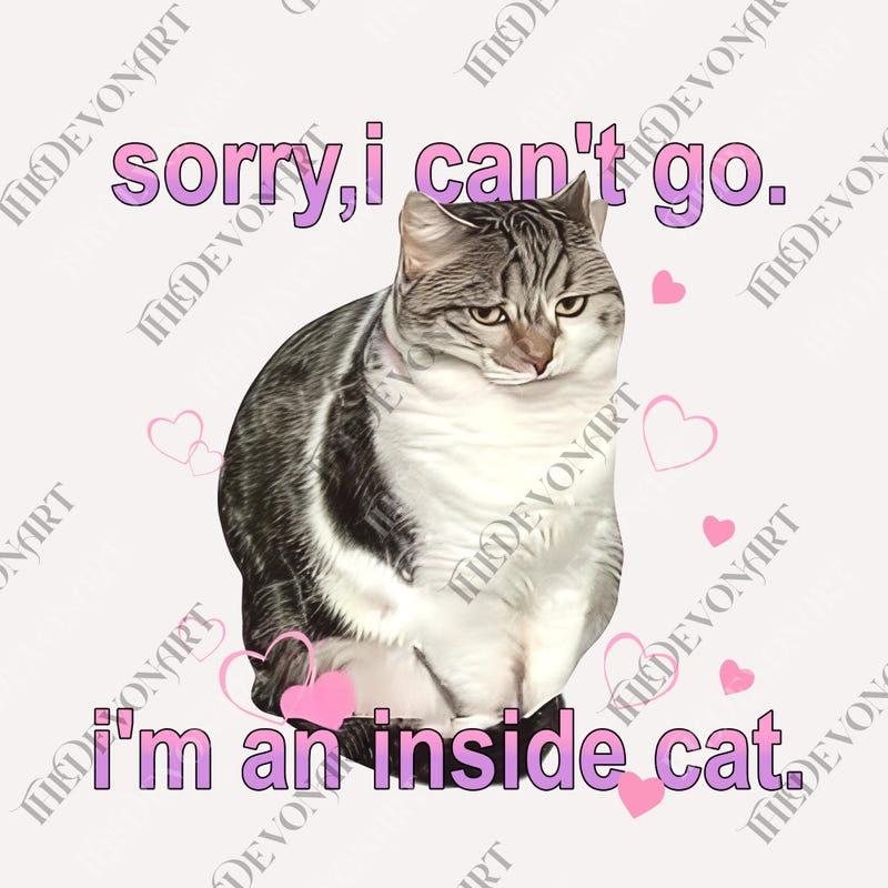 I M an Inside Cat - Etsy