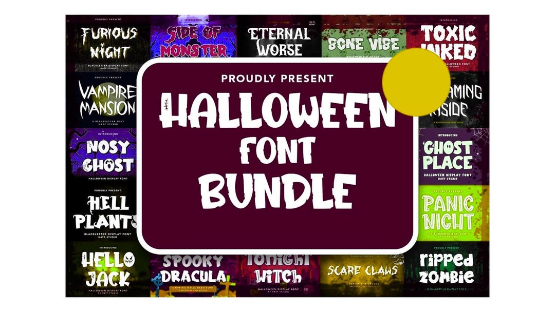 Perfect Halloween Font Bundle Sale Vintage Canva Fonts Cricut ...