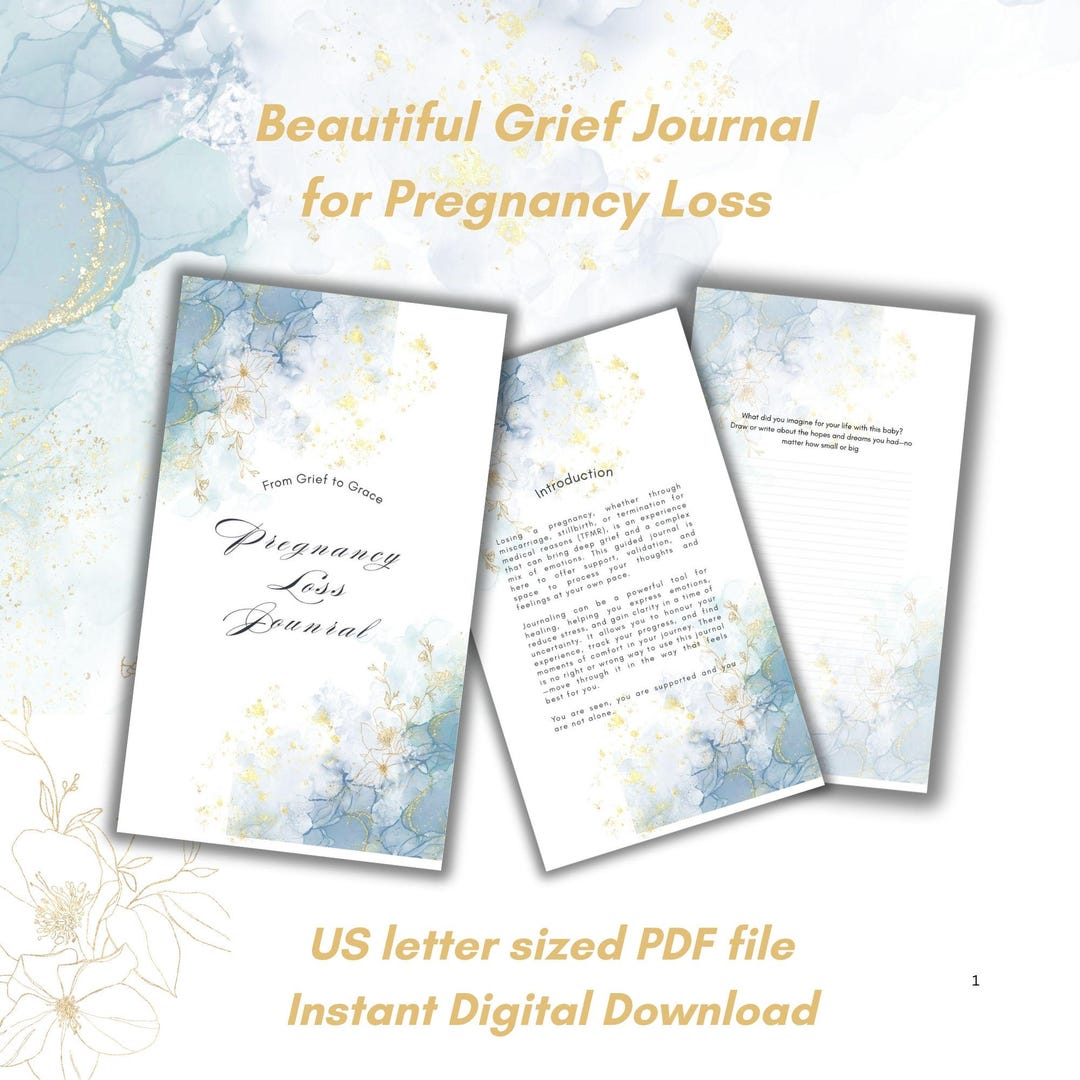 Healing Pregnancy Loss Journal: 35-page Grief Workbook for Miscarriage ...