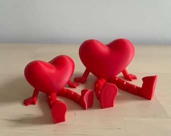 3d-printed Valentine’s Day Couple Heart Figurine - Romantic Gift for ...