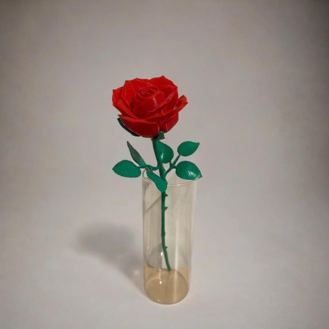 Handcrafted 3D Printed Red Rose – A Timeless Symbol of Love and Beauty ...