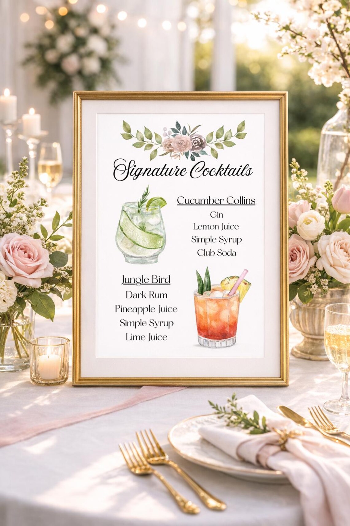2 Signature Cocktails Menu - Etsy