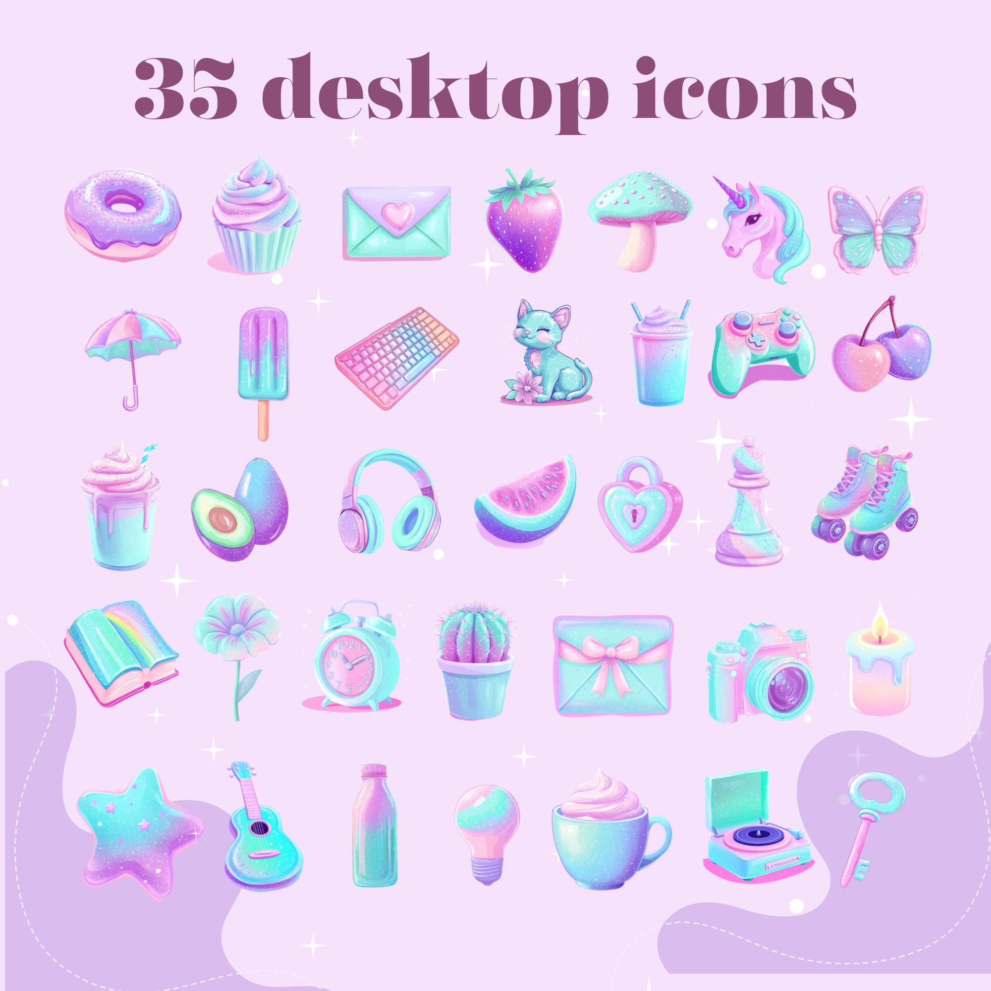 Cutecore Desktop Icons MacBook Wallpaper - Etsy