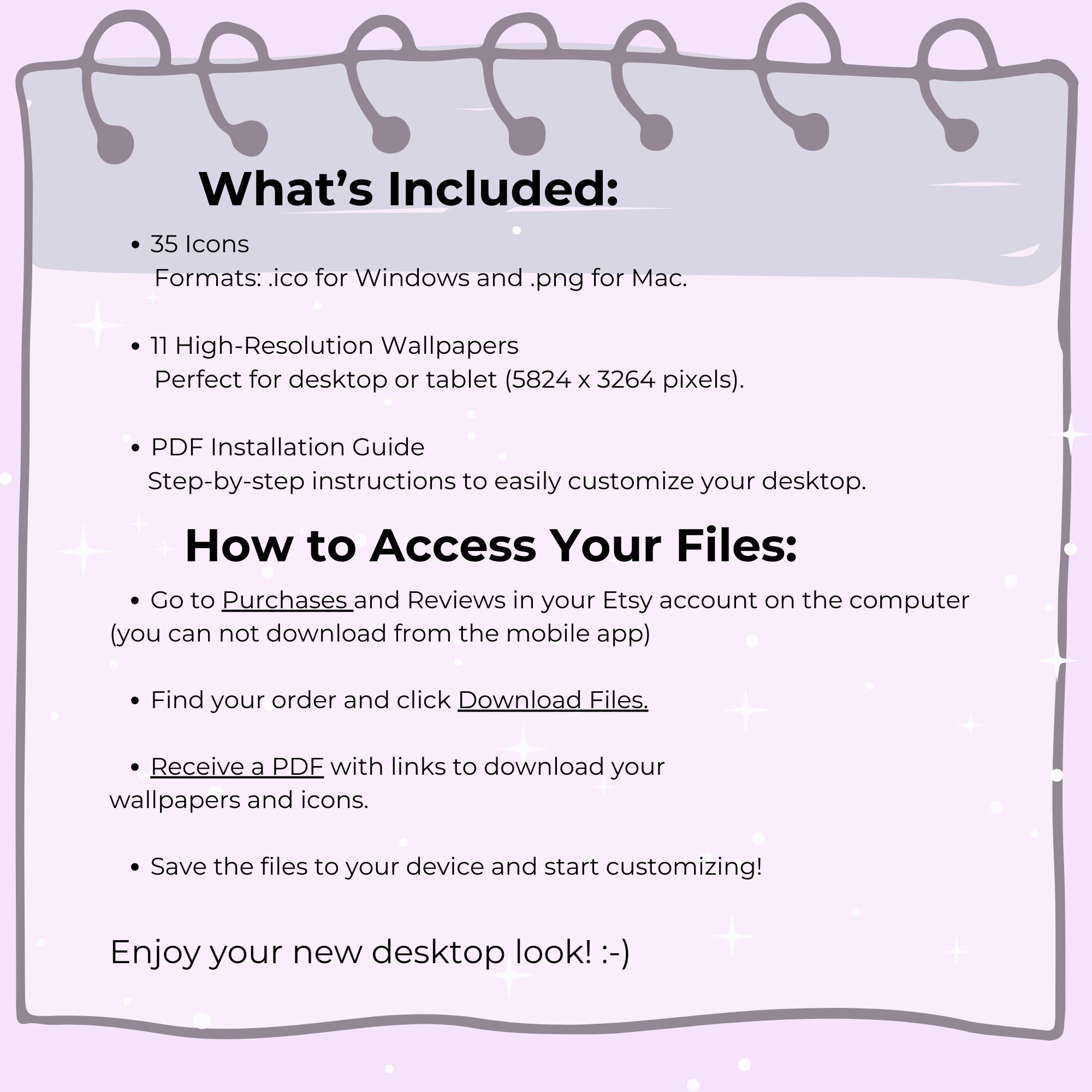 Cutecore Desktop Icons MacBook Wallpaper - Etsy