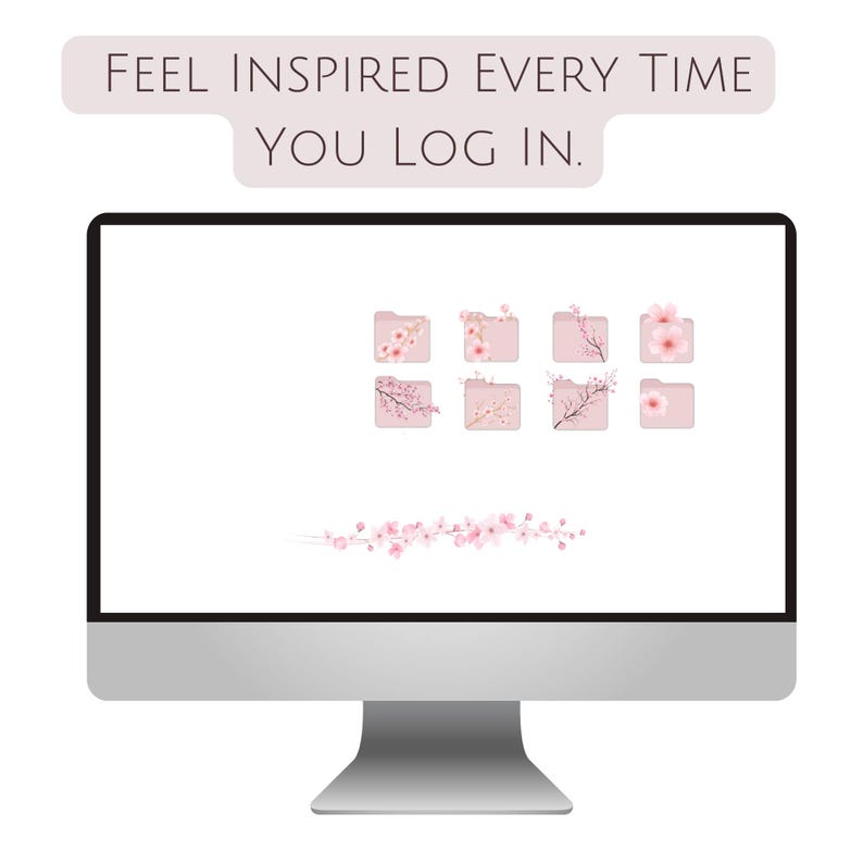 Cherry Blossom Desktop Icon Set - Etsy