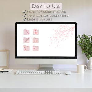 Cherry Blossom Desktop Icon Set - Etsy