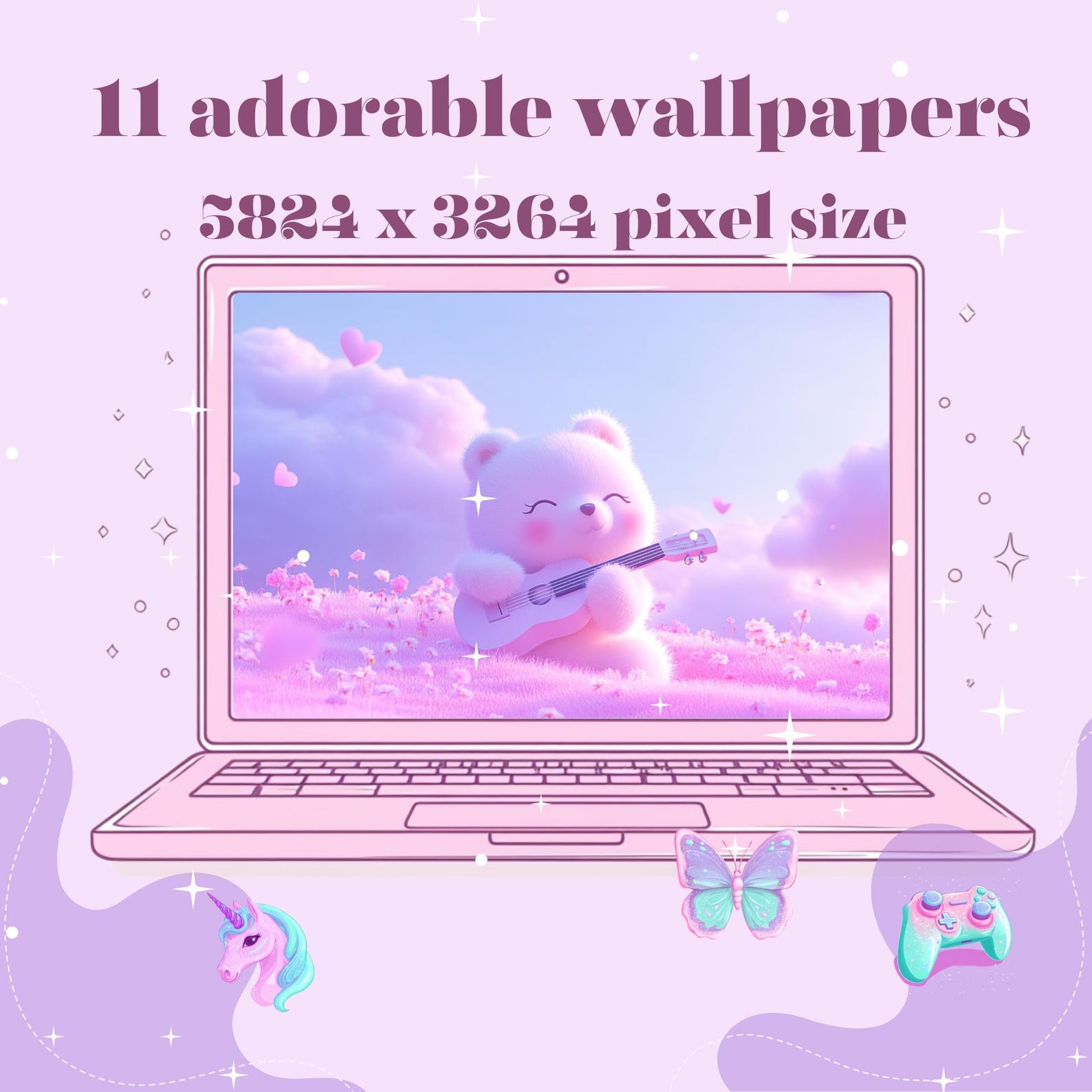 Cutecore Desktop Icons MacBook Wallpaper - Etsy