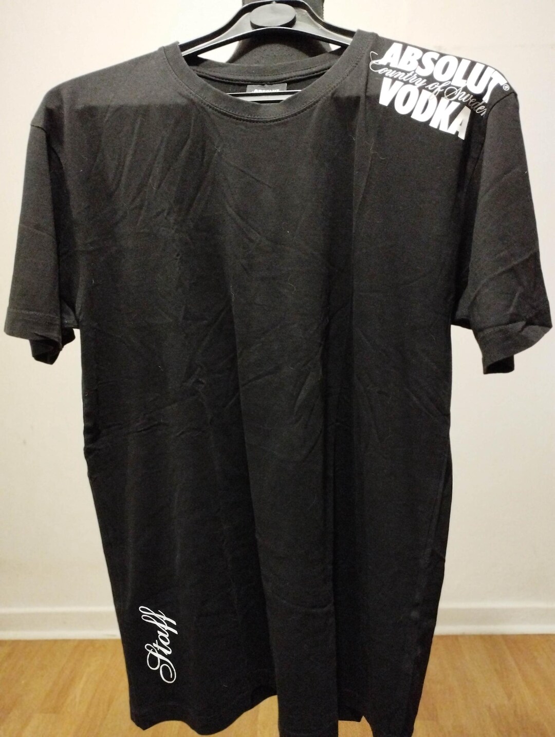 Black T-shirt With Absolut Vodka® Logo Official, Size L, Retro Style ...