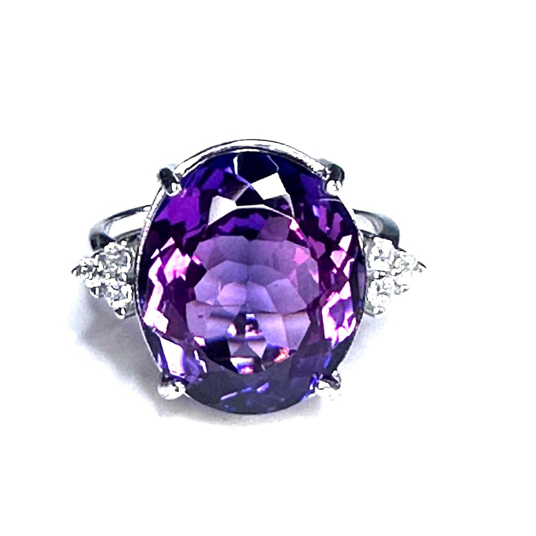 Natural Rare Pink-purple Tanzanite Ring 15.50ct, Size 8 Set in 925 ...