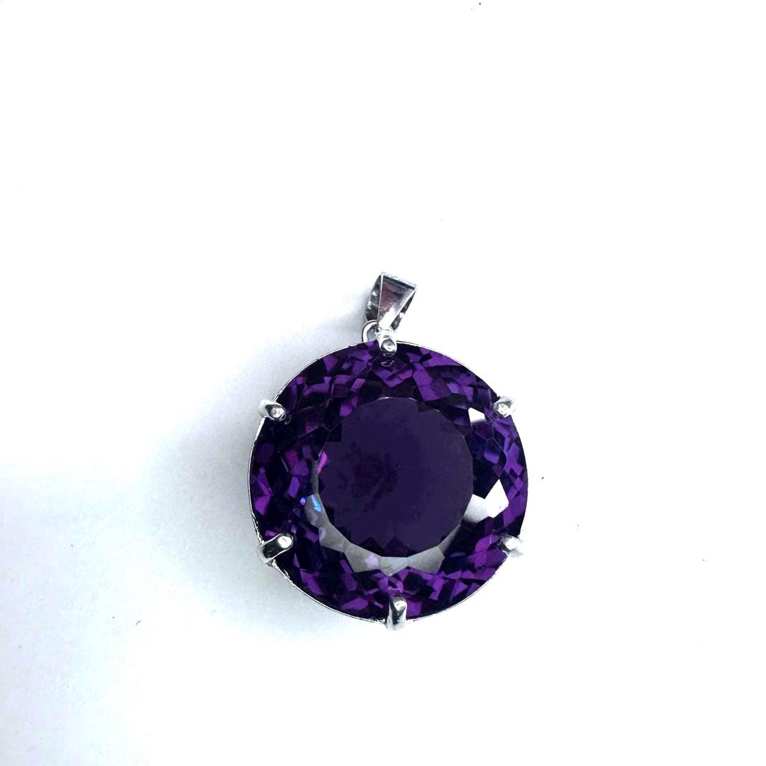 Natural 28.75CT Round Very Rare Musgravite Pendant Set in 925 Sterling ...